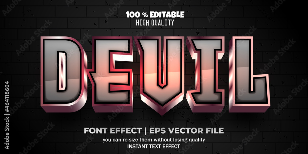 Editable font effect devil text style Stock Vector | Adobe Stock