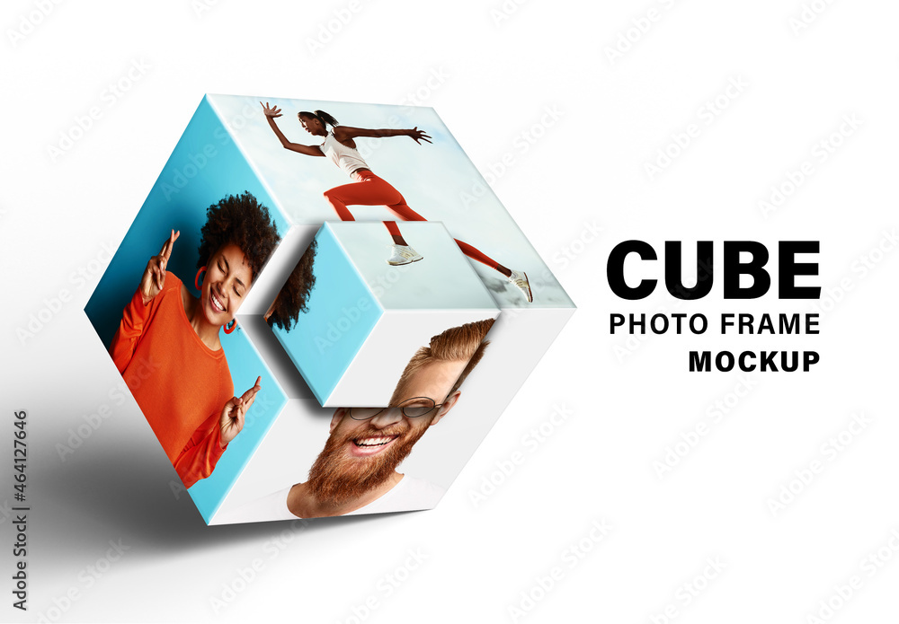 Cube Photo Mockup Stock Template | Adobe Stock