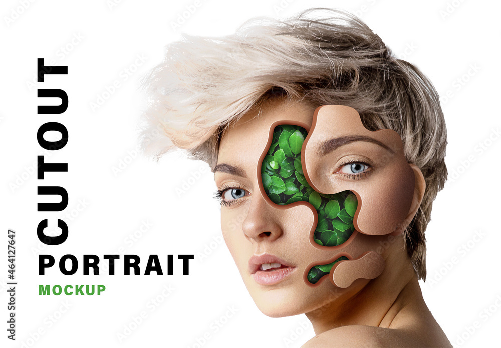 Portrait Cutout Effect Mockup Stock Template | Adobe Stock