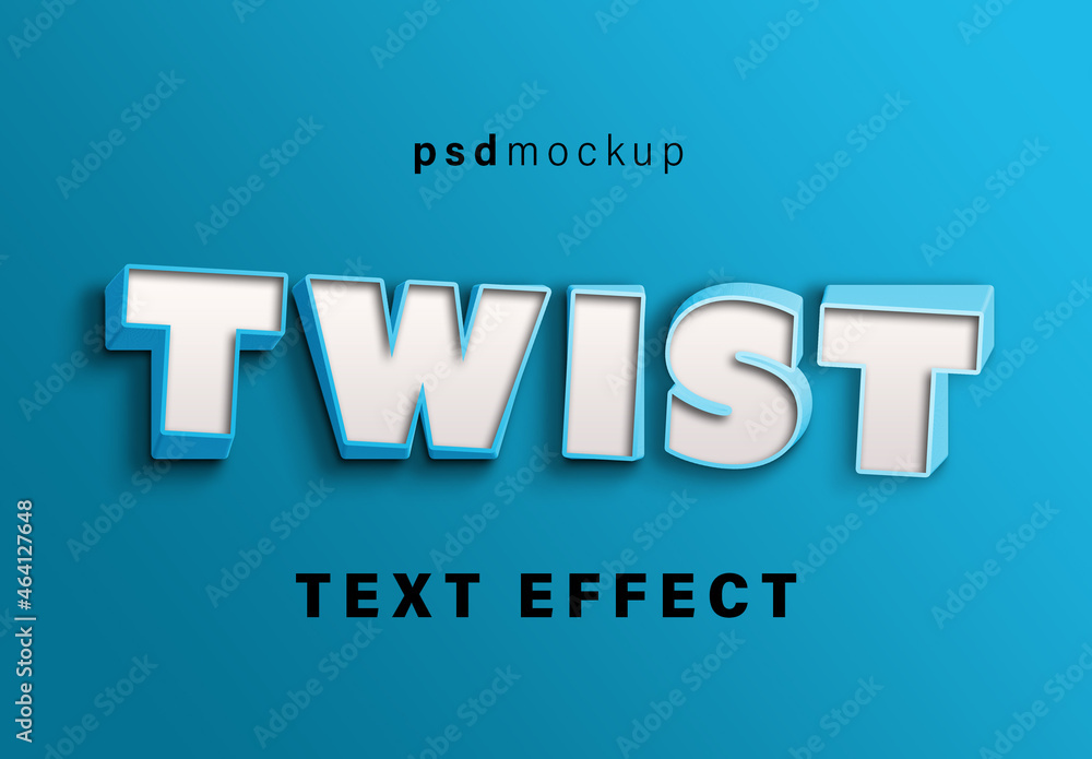 Twist Text Effect Mockup Stock Template | Adobe Stock