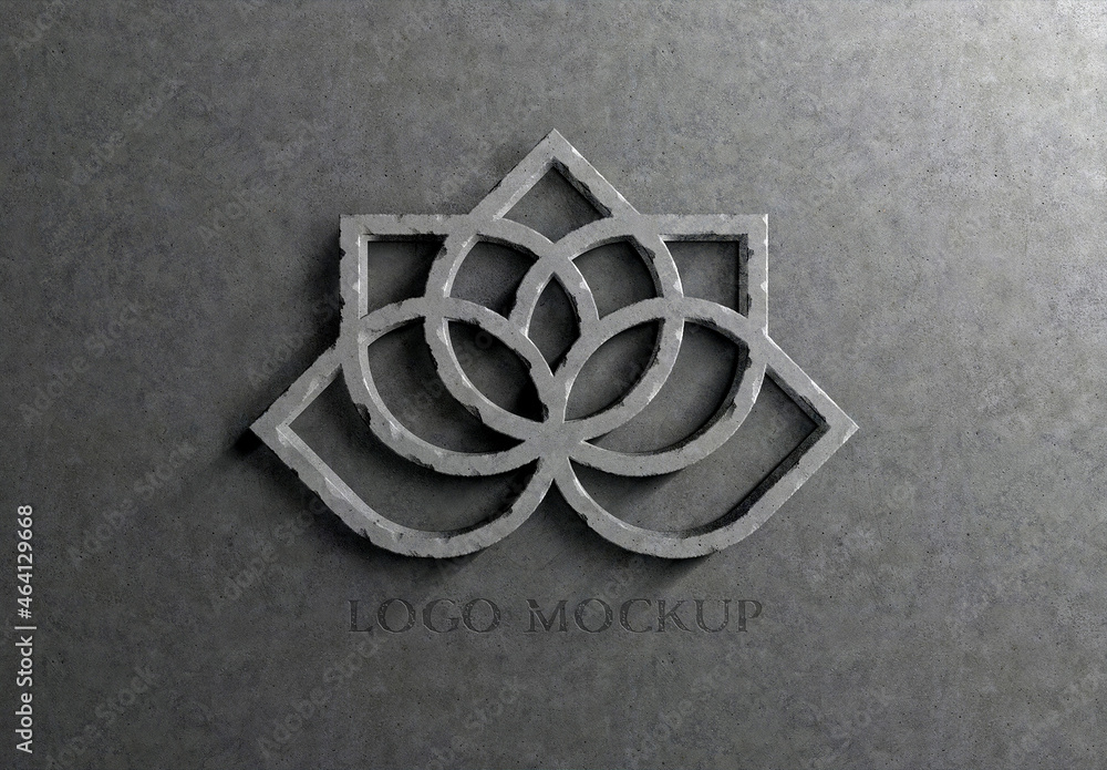 Logo Effect 3D Carved Stone Mockup Stock Template | Adobe Stock