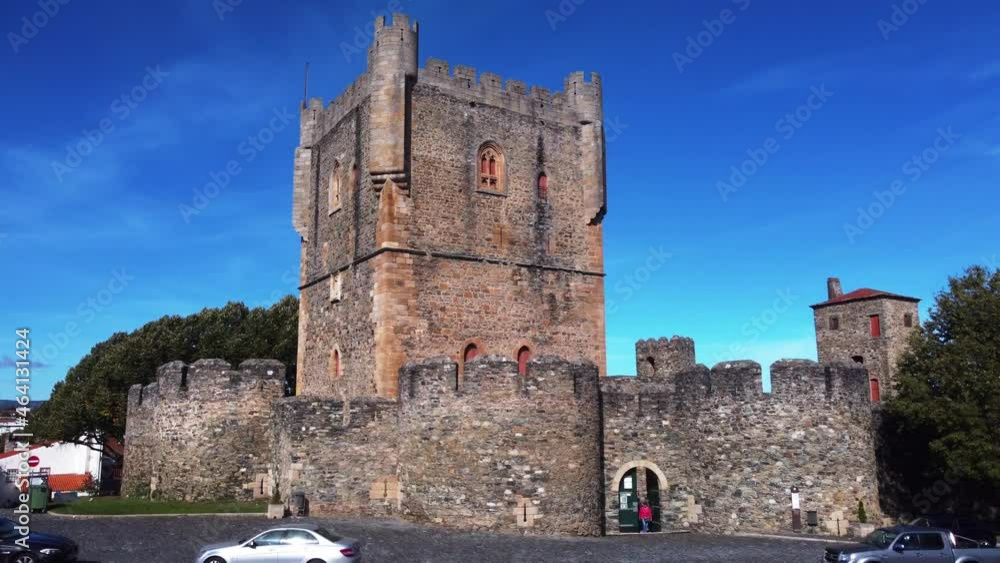 Bragança, Castelo medieval na cidadela, Torre de menagem vista aérea da ...