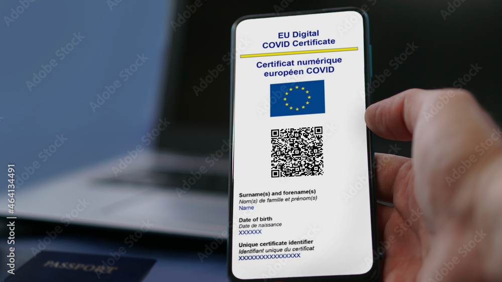 Dobrich, Bulgaria: 20.10.2021 - digital COVID certificate on a mobile ...