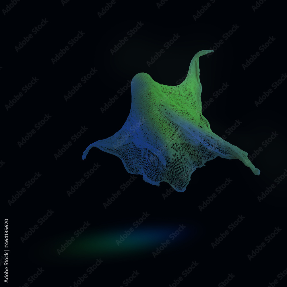 2021. Minimal horrifying halloween scene made of ghost illuminated with ...