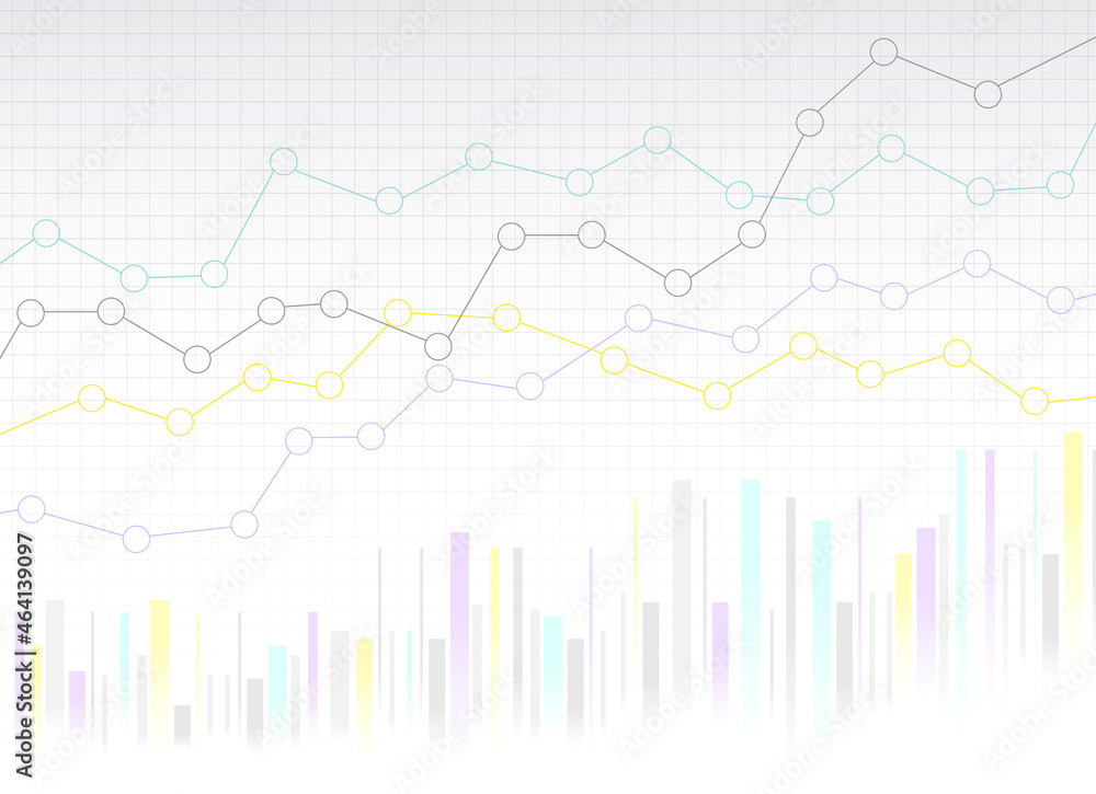 Chart design vector isolated on white background. Color trendy chart in ...