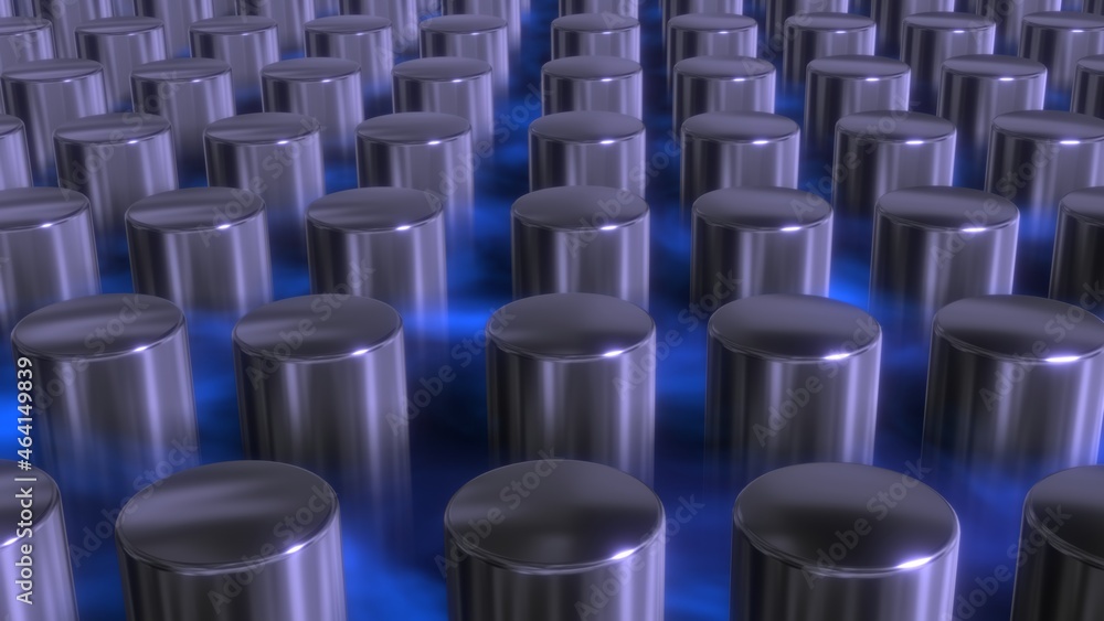 Nuclear fuel rods. Fuel cells. Nuclear reactor, power plant fuel rods ...