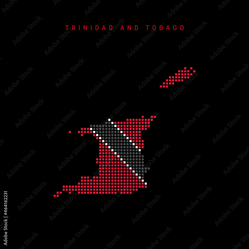 Square dots pattern map of Trinidad and Tobago. Dotted pixel map with ... Square dots pattern map of Trinidad and Tobago. Dotted pixel map with ...
