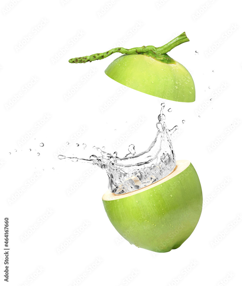 Coconut water splash isolated on white background Stock Photo | Adobe Stock