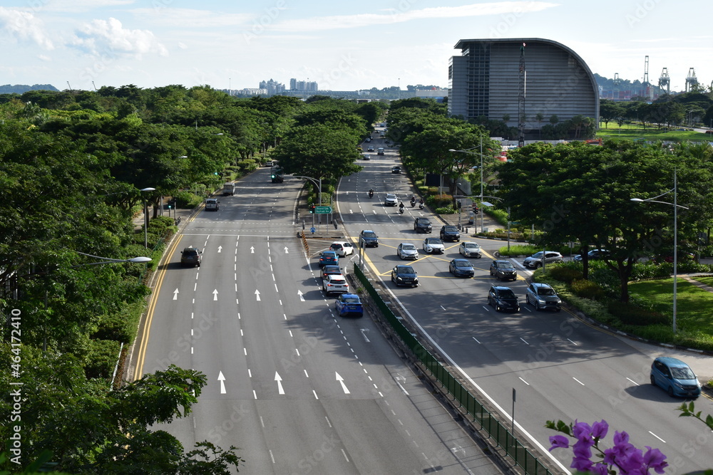 Highway, Expressway, Urban Scene Singapore, Side view from Garden by ...