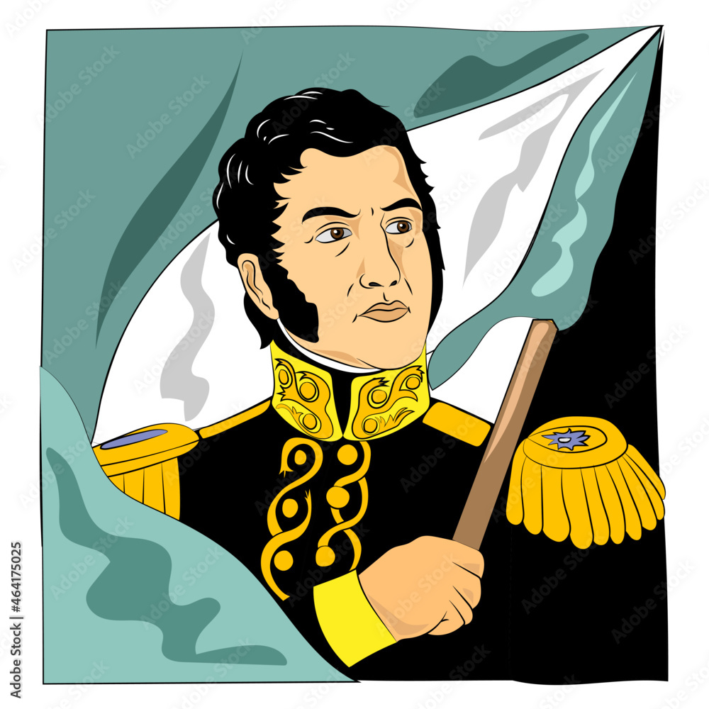 jose de san martin liberator hero south america argentina Stock Vector ...