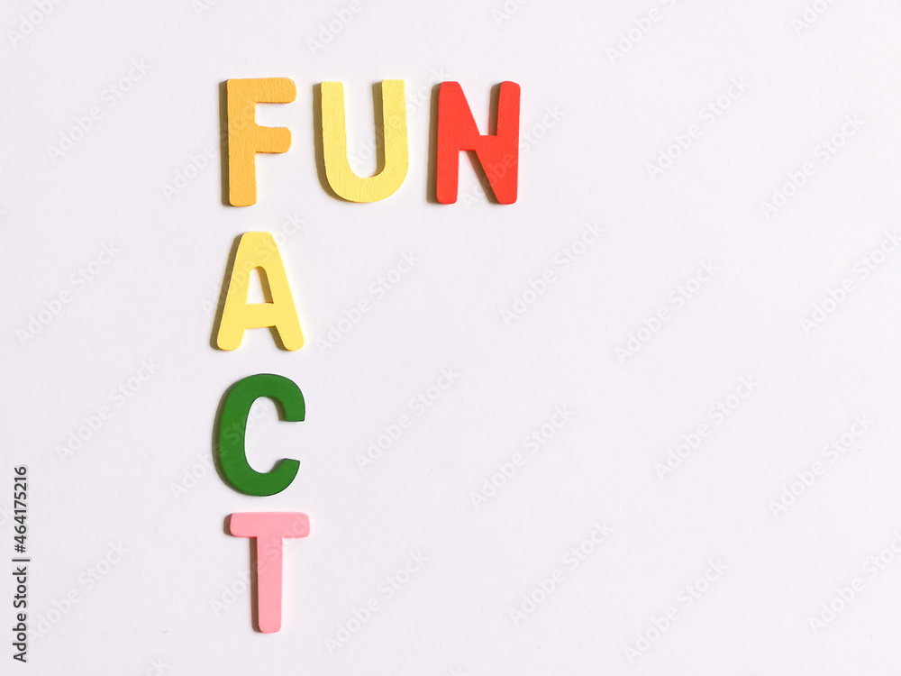 Word fun fact made of wooden alphabet against white background. Stock ...