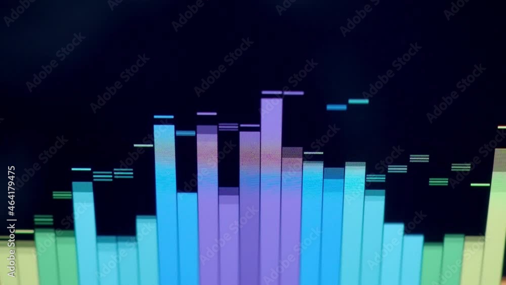 Music Equalizer bar. Audio waveform equalizer on black background loop ...