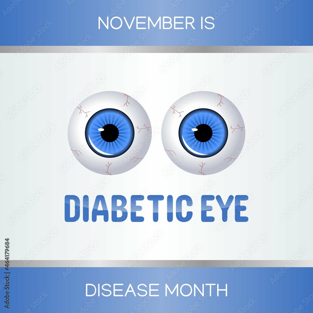 vector graphic of diabetic eye disease month good for diabetic eye ...