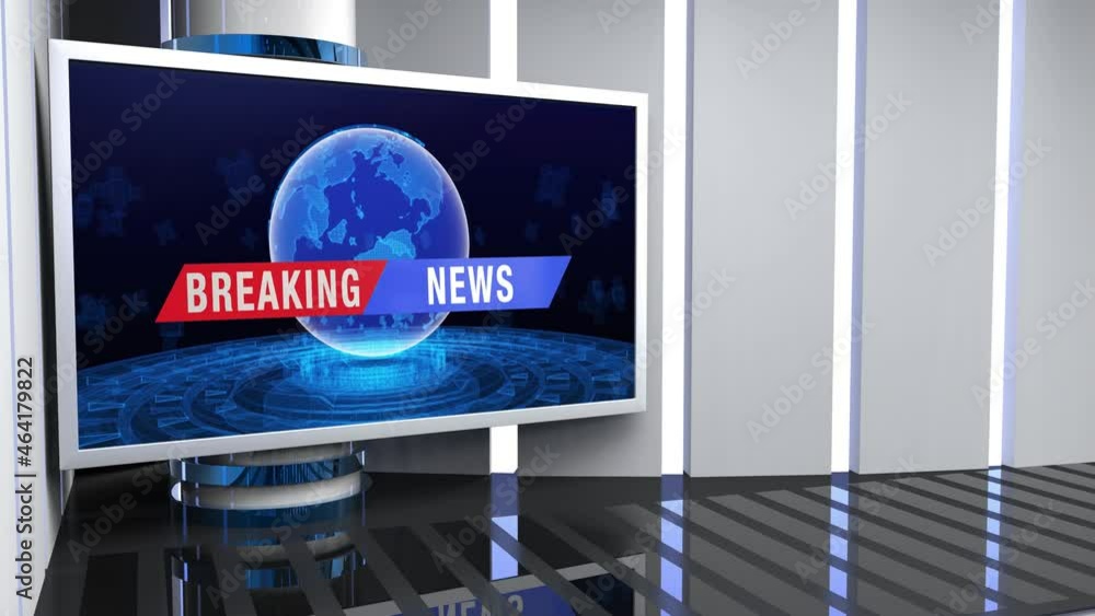 News TV Studio Set - Virtual Green Screen Background Loop motion ...