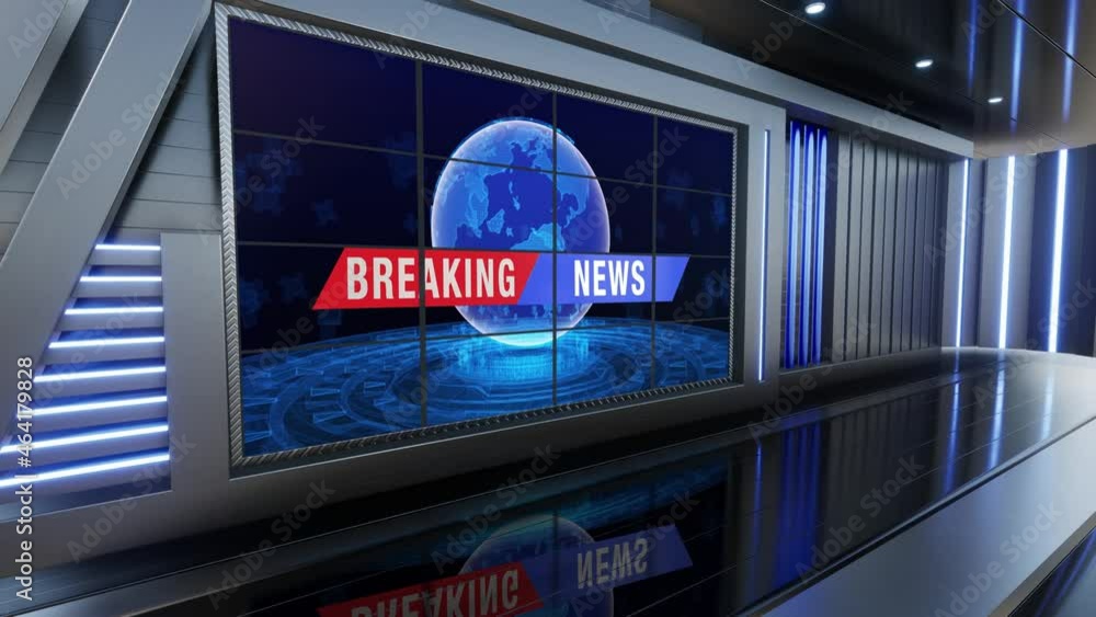 News TV Studio Set - Virtual Green Screen Background Loop motion ...