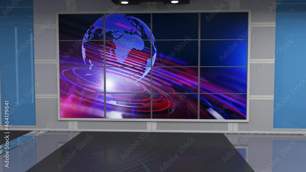 News TV Studio Set - Virtual Green Screen Background Loop motion ...