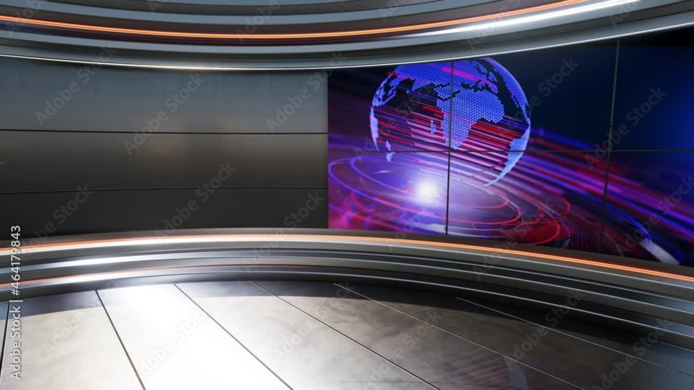 News TV Studio Set - Virtual Green Screen Background Loop motion ...