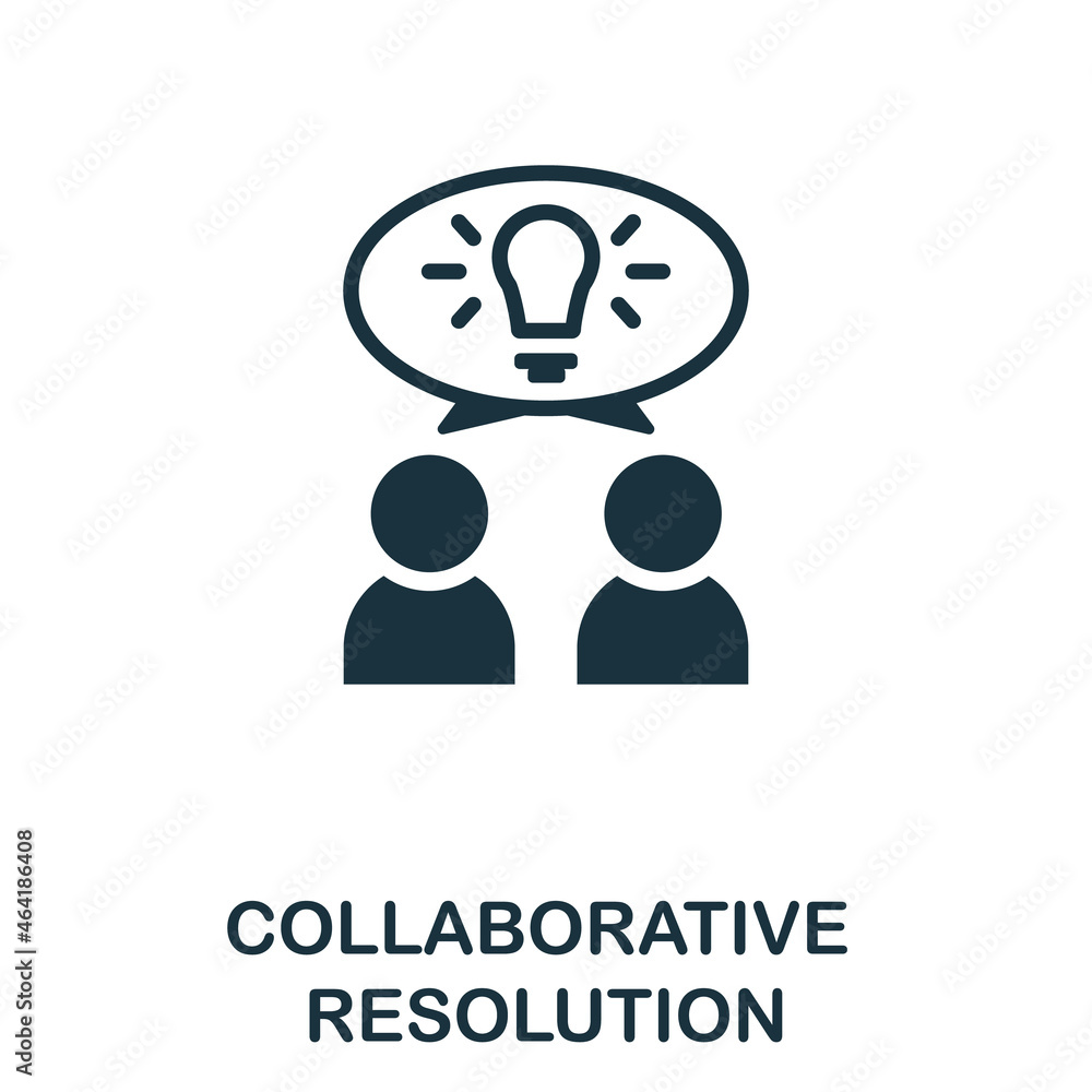 Collaborative Resolution icon. Monochrome sign from corporate ...
