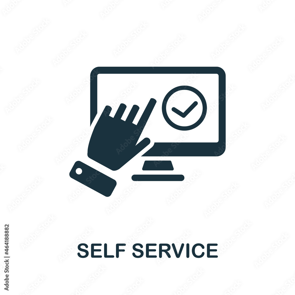 Self Service icon. Monochrome sign from customer relationship ...
