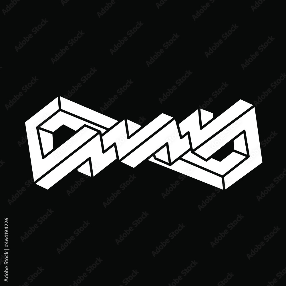 Impossible objects. Line geometric shapes. Escher paradox. Optical ...