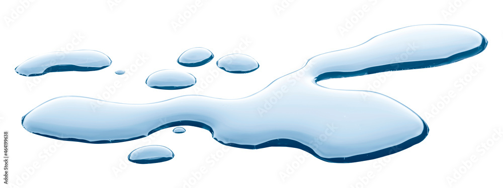 spill water drop on the floor isolated with clipping path on white ...