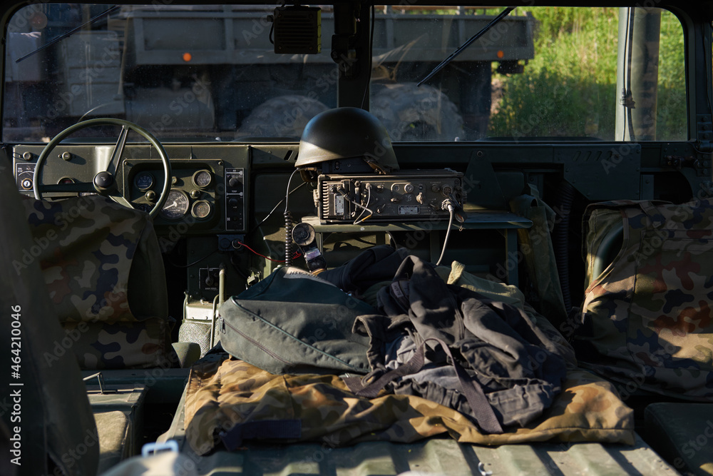 military humvee inside (hummer) Stock Photo | Adobe Stock