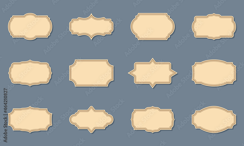 Collection of Ornamental Label Retro Frames. Old Victorian Borders ...