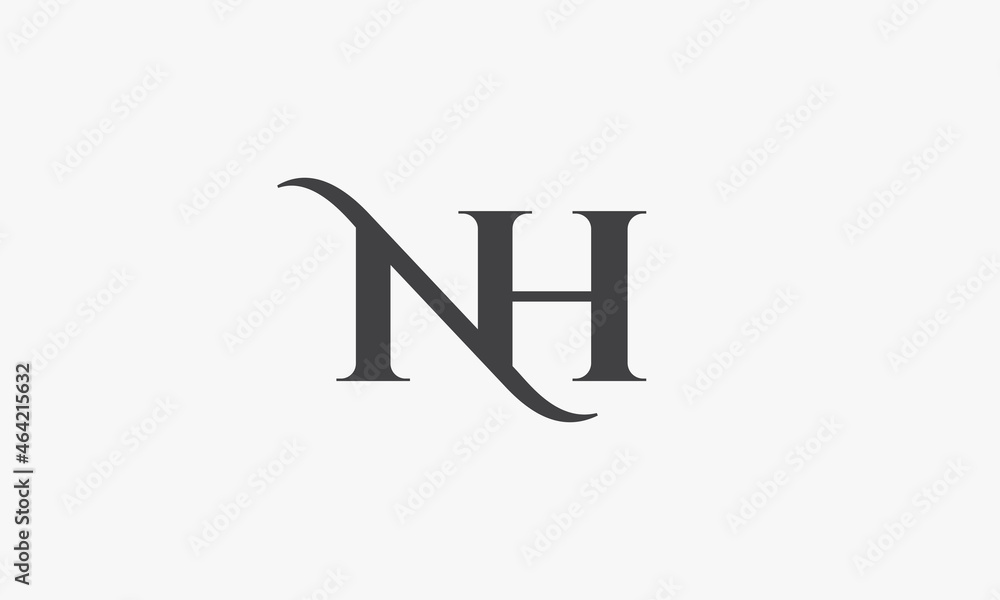 NH letter logo concept isolated on white background. Stock Vector ...