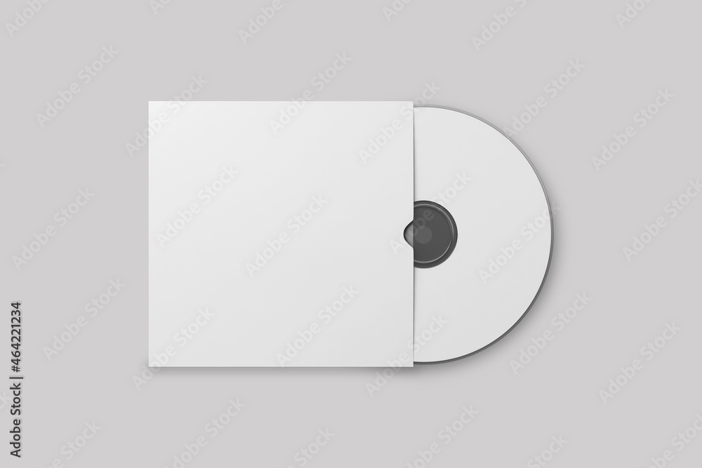 Empty blank Cd cover Mock up isolated on a grey background. 3d rendering. Stock Illustration ...