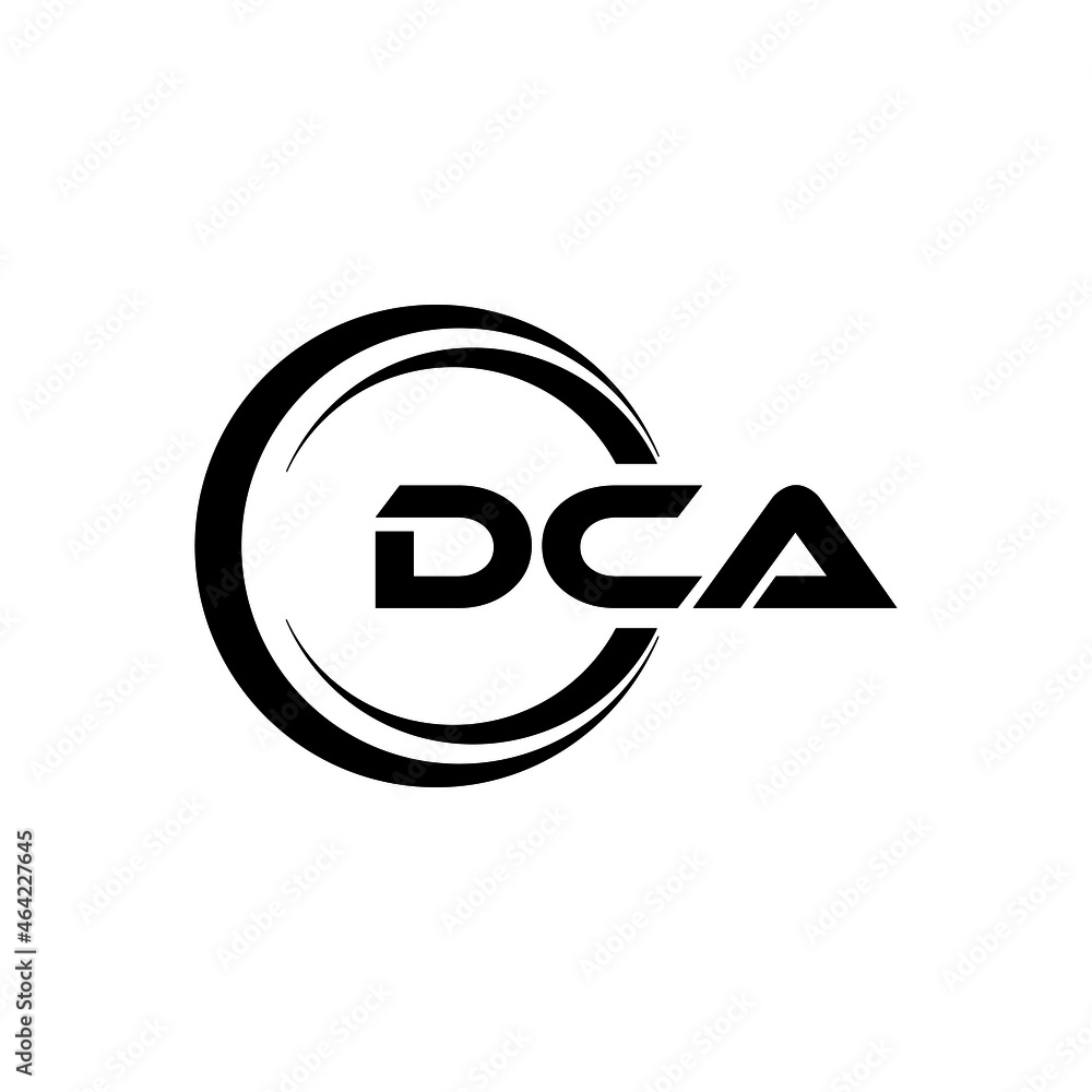 DCA letter logo design with white background in illustrator, vector ...