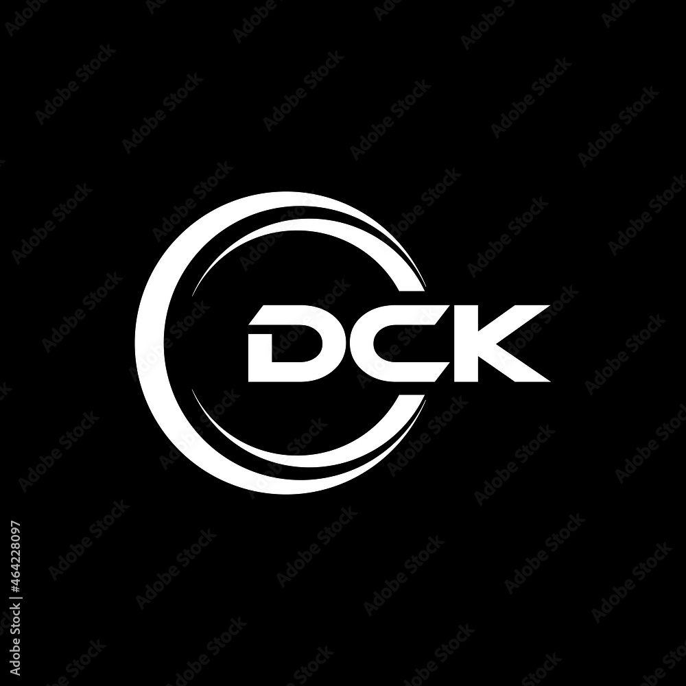 DCK letter logo design with black background in illustrator, vector ...