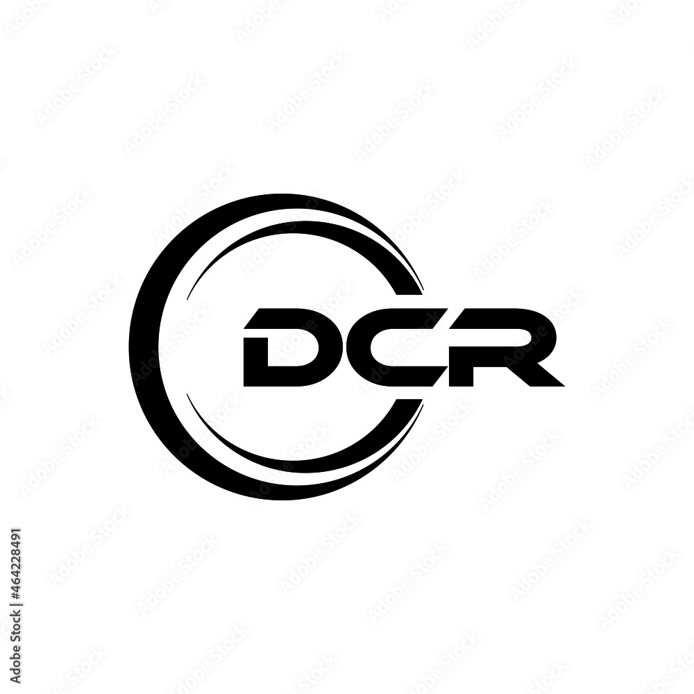 DCR letter logo design with white background in illustrator, vector ...