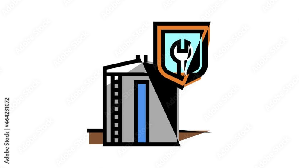 installation of storage tank animated color icon. installation of ...