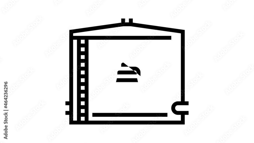 water tank cleaning animated line icon. water tank cleaning sign ...