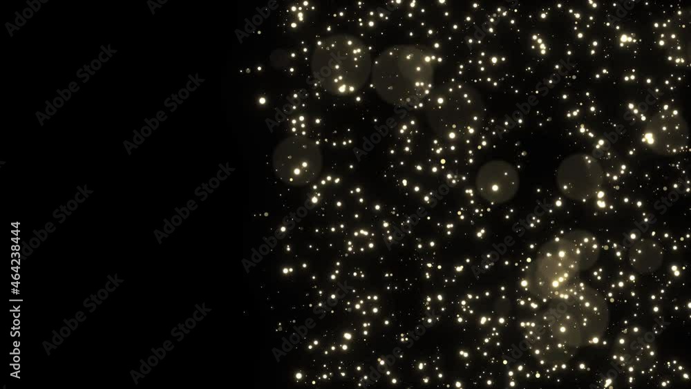 Abstract glowing gold dust particles endless animation. Glitter luxury ...