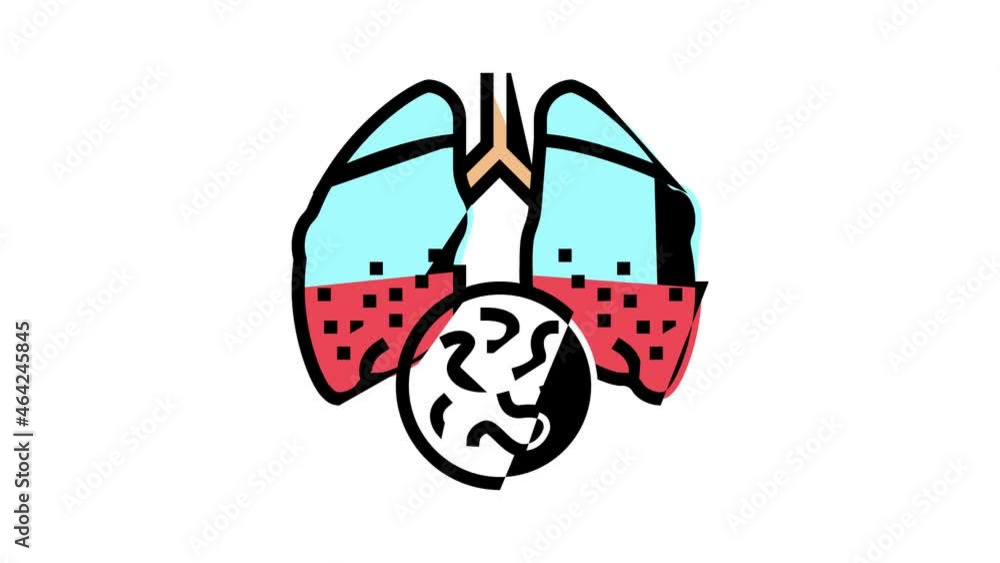 infectious disease tuberculosis animated color icon. infectious disease ...