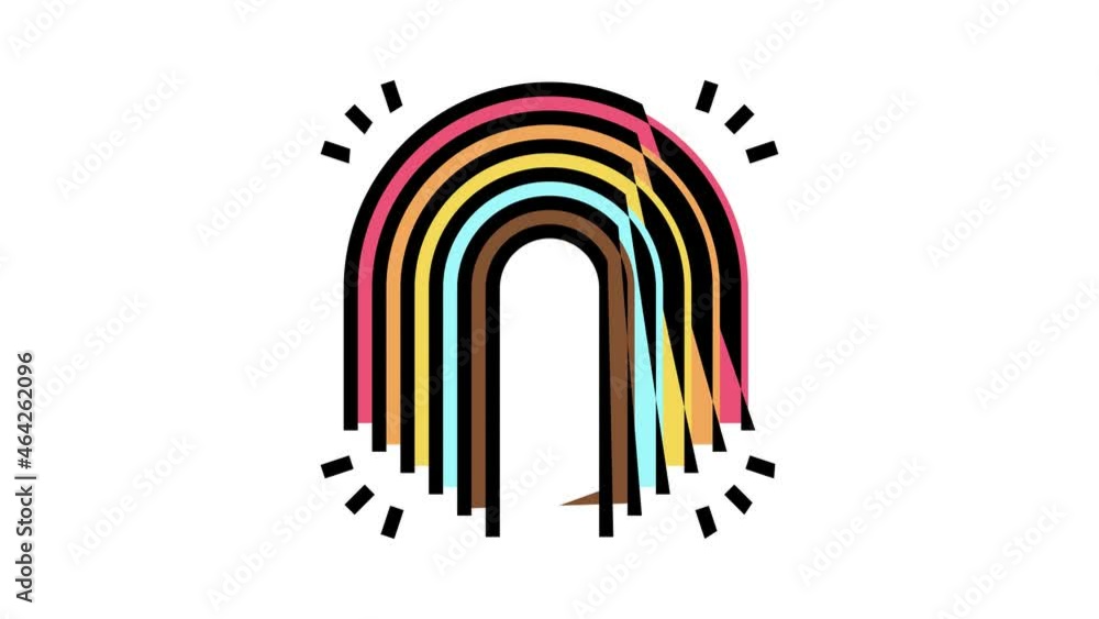 rainbow boho animated color icon. rainbow boho sign. isolated on white ...