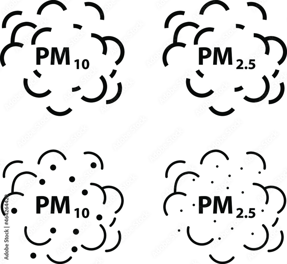 Air Pollution icon, PM2,5 and PM10 icon Stock Vector | Adobe Stock