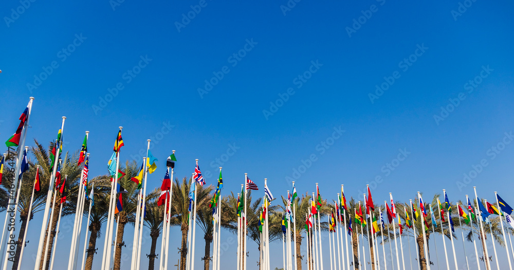 Shot of a flags of different countries. Symbol Stock Photo | Adobe Stock