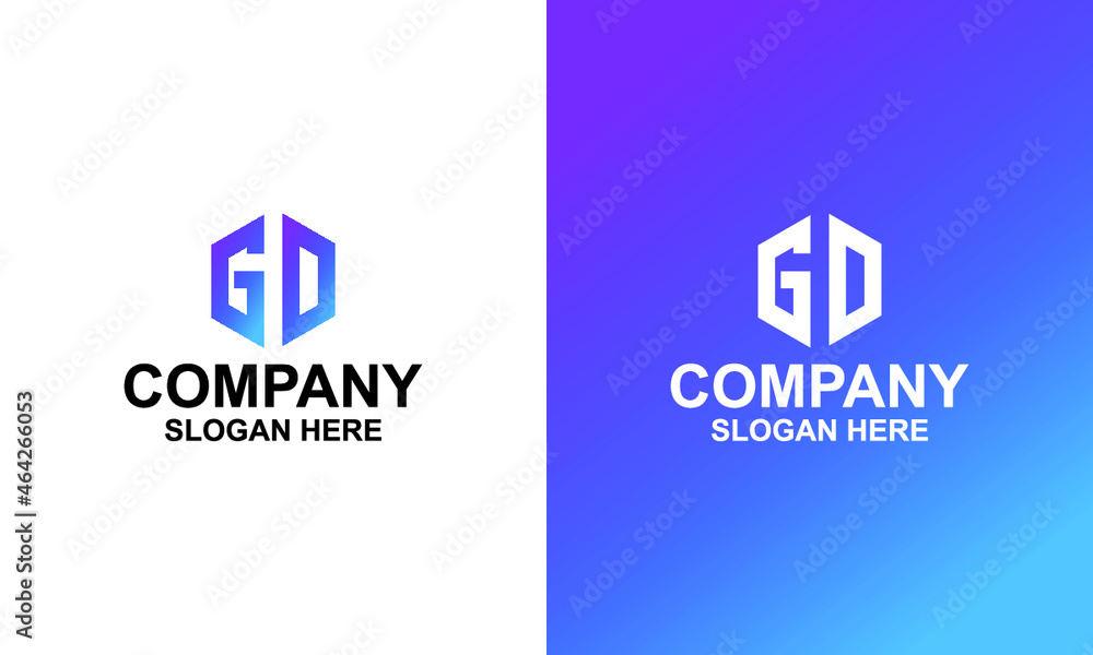 Letter gd Logo set with hexagonal shape premium Stock Vector | Adobe Stock
