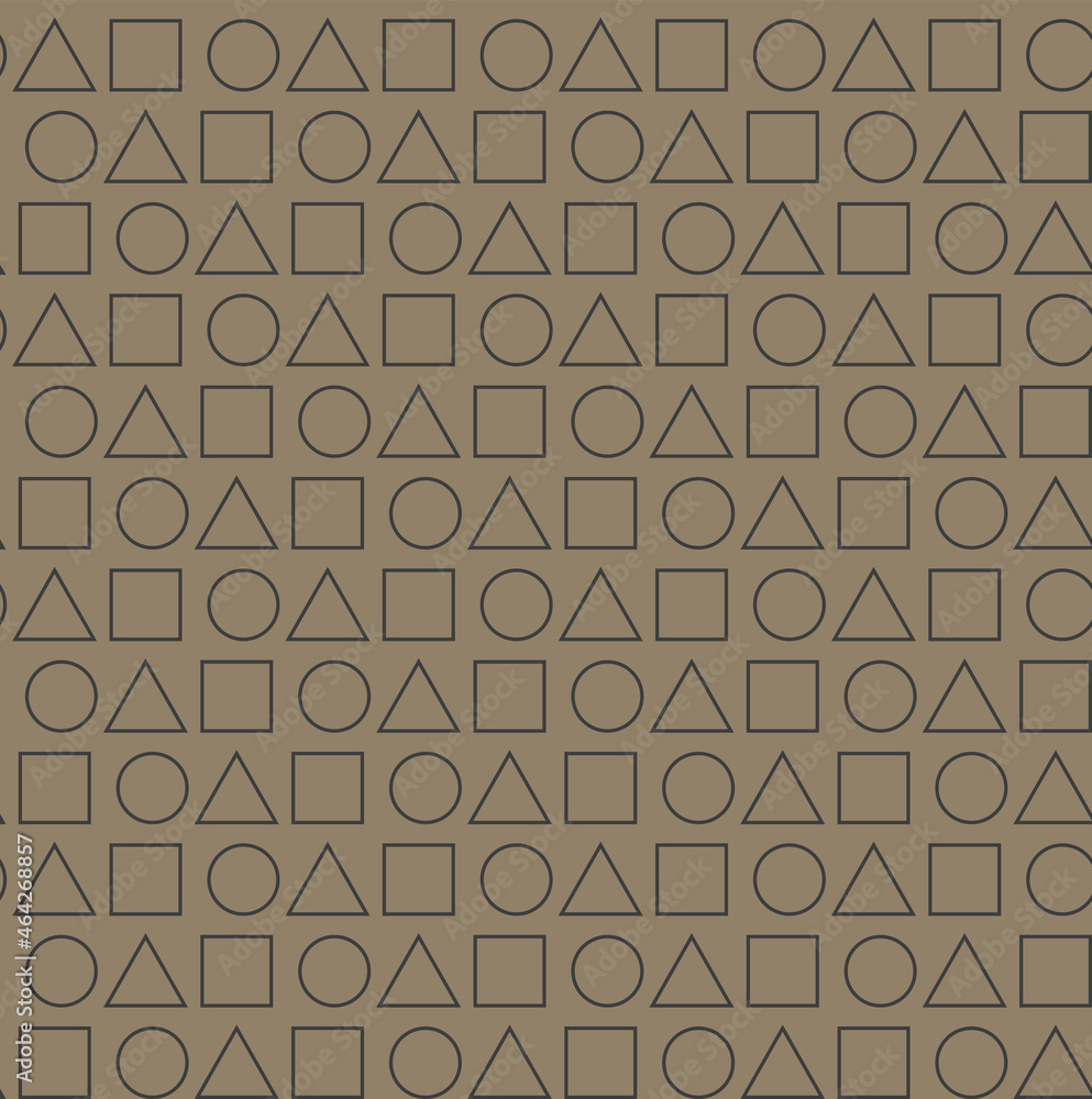 Circle, triangle and square, abstract geometric seamless pattern. Name ...