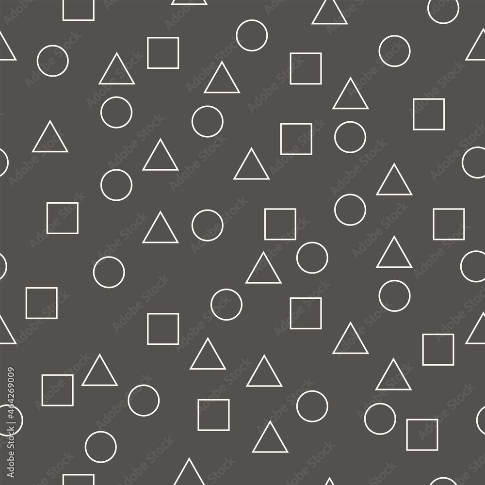 Circle, triangle and square, abstract geometric seamless pattern. Name ...