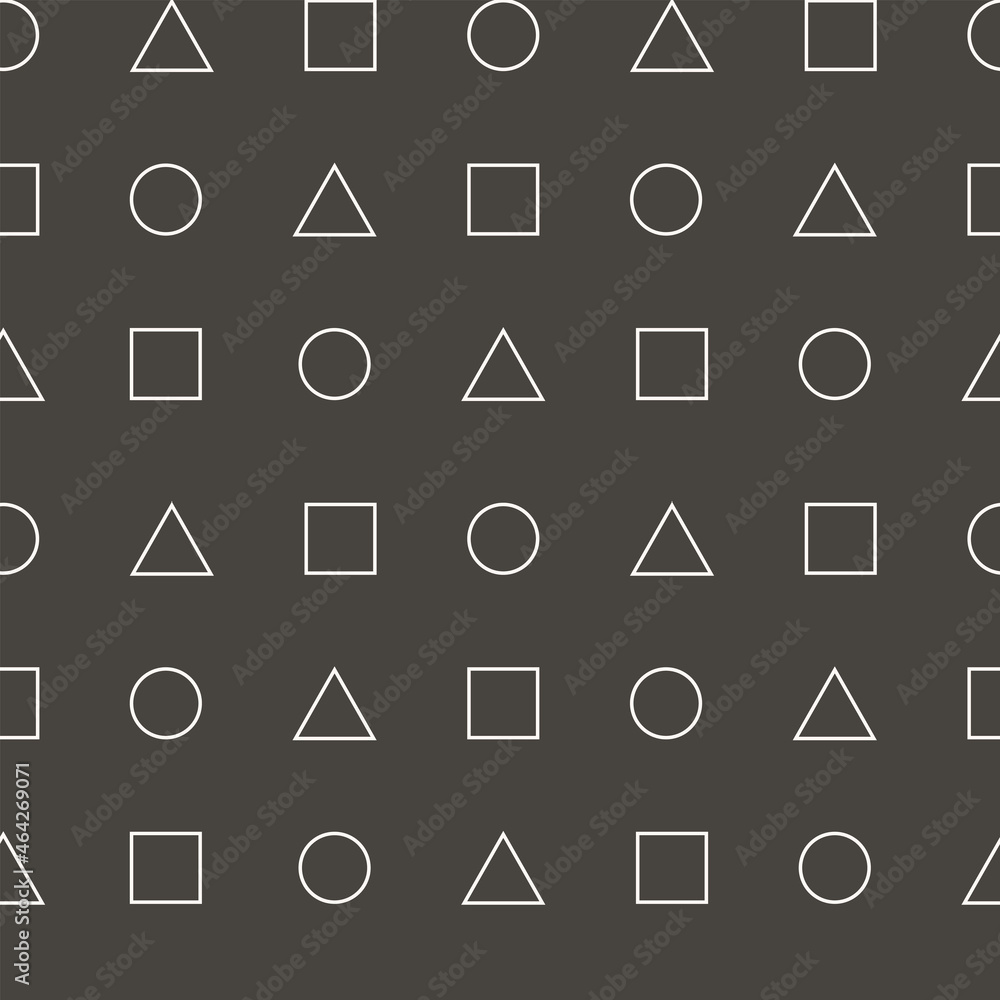 Circle, triangle and square, abstract geometric seamless pattern. Name ...