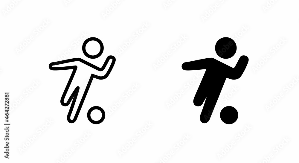 Raster version vector. Soccer, football players silhouettes Soccer ...