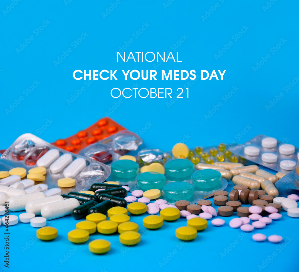 National Check Your Meds Day stock images. Pile of drugs, pills and ...