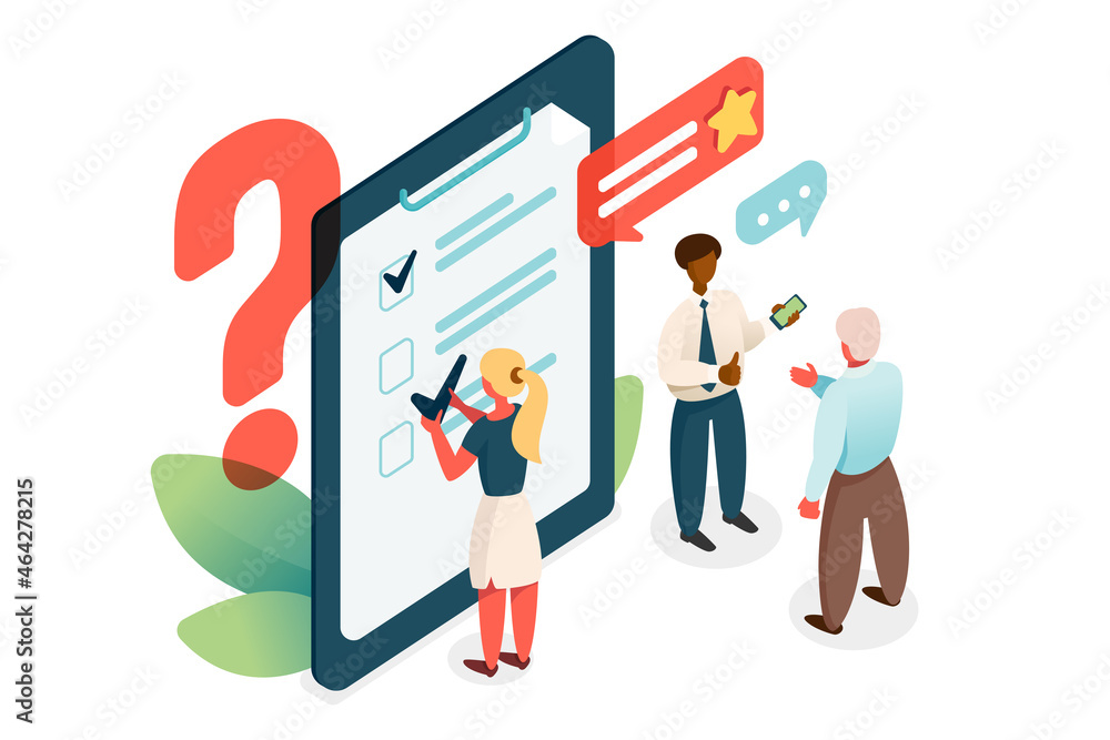 A Man Asks Another One The Woman Puts A Check Mark On The Checklist a-man-asks-another-one-the-woman-puts-a-check-mark-on-the-checklist