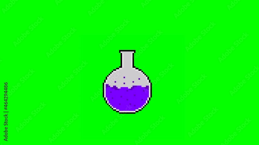 beaker pixel art animation Looped motion graphics on green screen vídeo ...