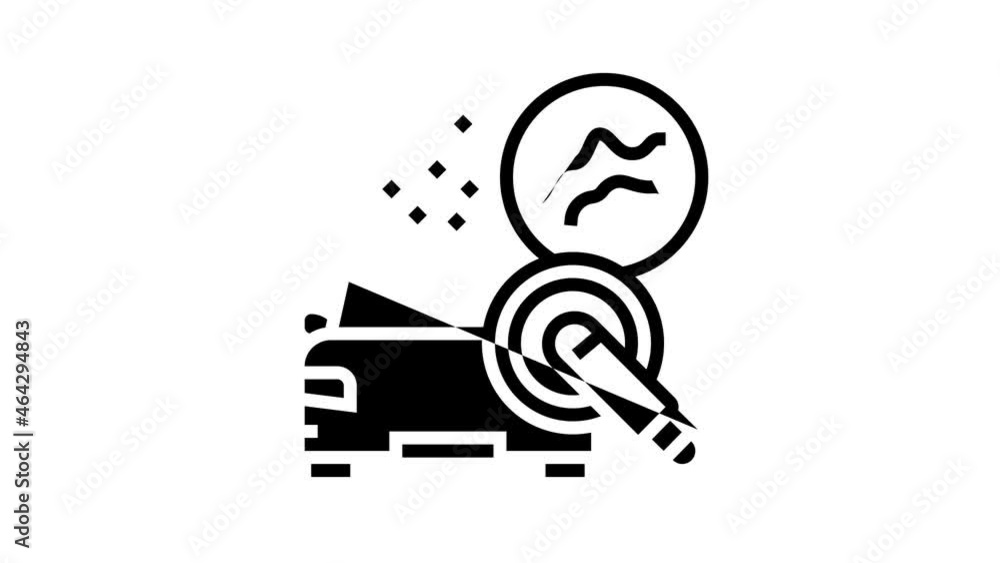 scuff mark and minor scratch buffing animated line icon. scuff mark and ...