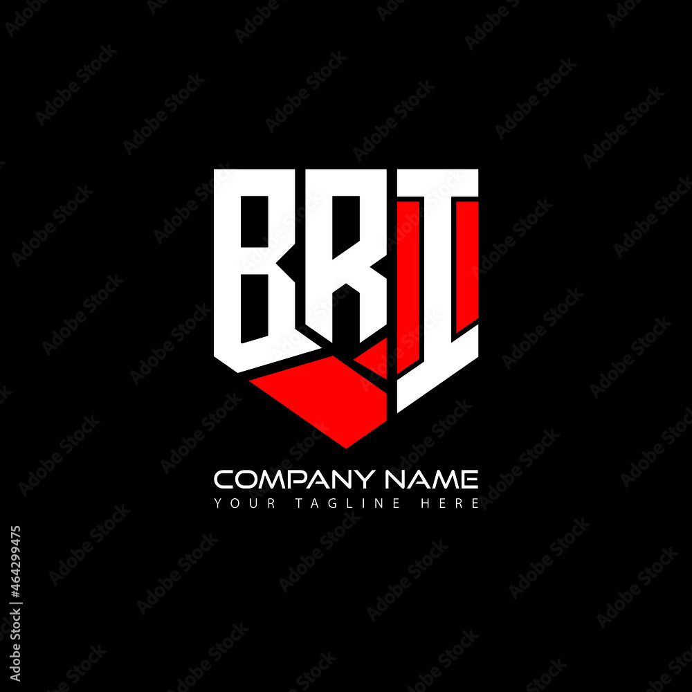 BRI letter logo design on black background.BRI creative initials letter ...