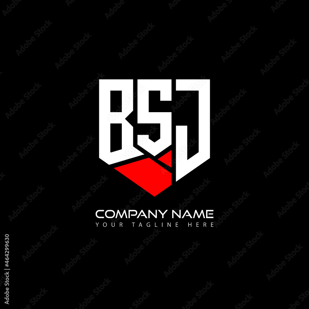 BSJ letter logo design on black background.BSJ creative initials letter ...